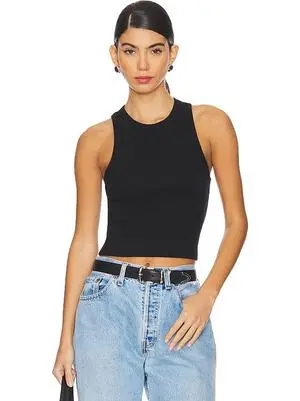Sold Out NYC Cropped Ribbed Tank - Black