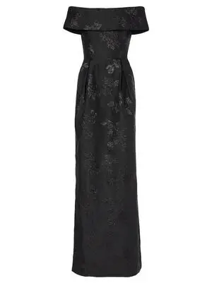 Rebecca Vallance Henrietta Brocade Bustier Gown - Black
