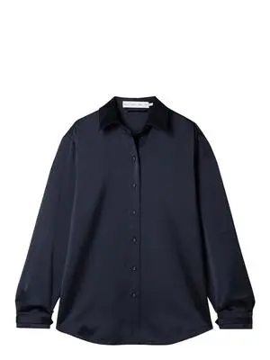 Proenza Schouler White Label Raven Satin-twill Shirt - Blue
