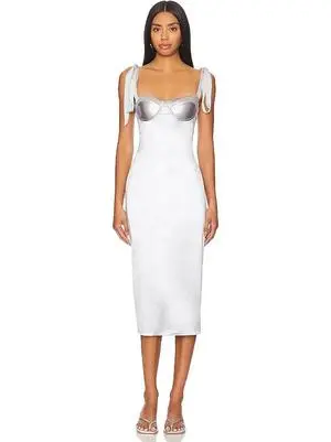 Free People X Intimately Fp Casino Got Glam Midi Dress - Metallic Silver