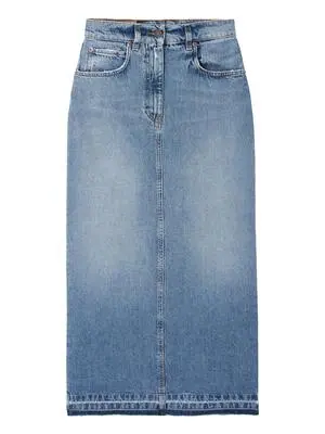 FORTELA Denim Midi Skirt With Five-pocket Construction - Blue