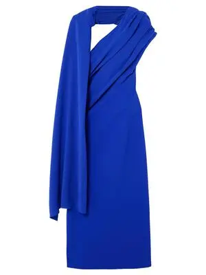 ROKSANDA Cape Effect Draped Midi Dress - Blue