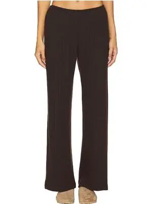 Donni. Sweater Rib Simple Pant Brown