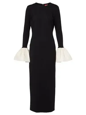 Staud Hawthorne Taffeta-trimmed Maxi Dress - Black