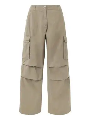 Coperni Cotton-twill Wide-leg Cargo Trousers - Green