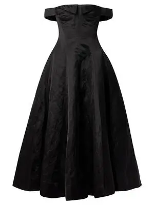 JASON WU Off-the-shoulder Crinkled-sateen Gown - Black