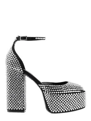 Paris Texas Dalilah Crystal-embellished Suede Platform Pumps - Silver