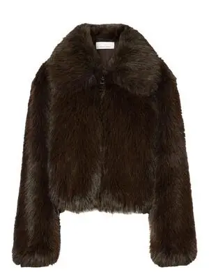 THE FRANKIE SHOP Faux Fur Jacket - Brown