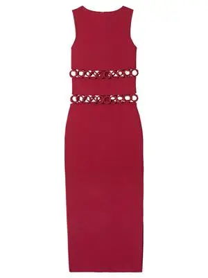 Cult Gaia River Cutout Embellished Stretch-knit Midi Dress - Red