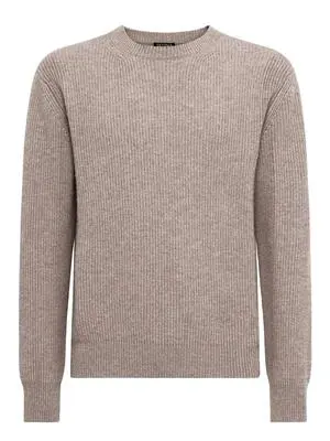 Zegna Ribbed-knit Cashmere Pullover - Beige