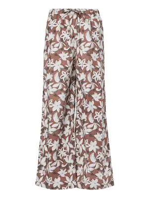 FAITHFULL THE BRAND Freja Floral Cotton Wide-Leg Pants
