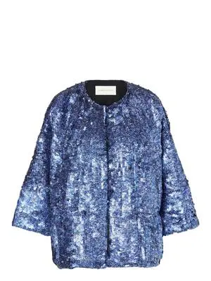 Dries Van Noten Sequined Jacket - Blue