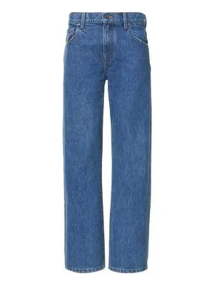 Khaite Kerrie Mid-rise Wide-leg Jeans - Blue
