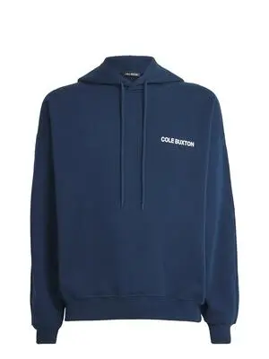 COLE BUXTON Sportswear Hoodie With Printed Motifs - Navy