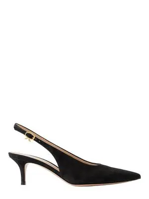 GIANVITO ROSSI Robbie 45 Suede Slingback Pumps - Black