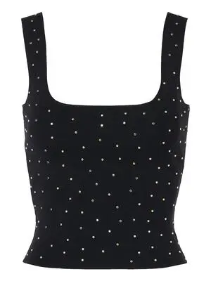 Altuzarra Embellished Square Neck Tank Top - Black