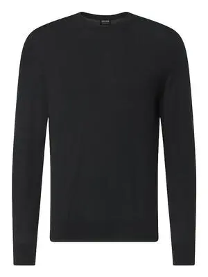 Zegna Wool Crew Neck Pullover - Black