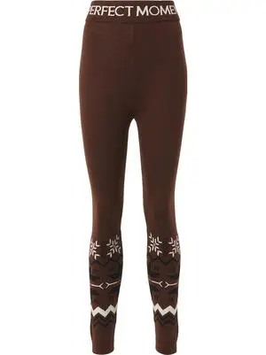Perfect Moment Nordic Intarsia High-rise Wool Leggings - Brown