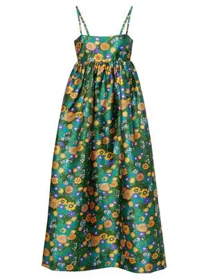 ALEMAIS Printed Open-back Midi Dress - Multicoloured
