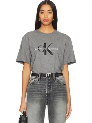 Calvin Klein Short Sleeve Hero Monologo Tee - Grey