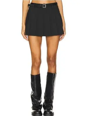 Steve Madden Margo Pleated Mini Skirt - Black