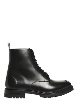 Thom Browne Leather Lace-up Combat Boots - Black