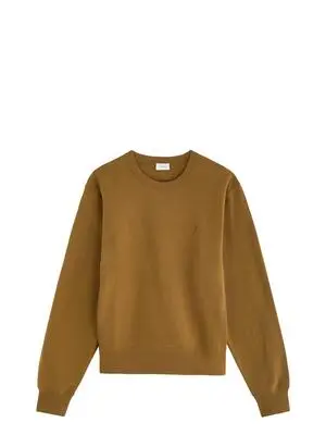 Saint Laurent Logo-embroidered Cotton Sweatshirt - Camel