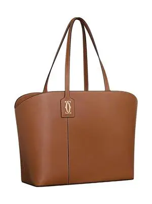 Cartier Calfskin C De Tote Bag - Brown