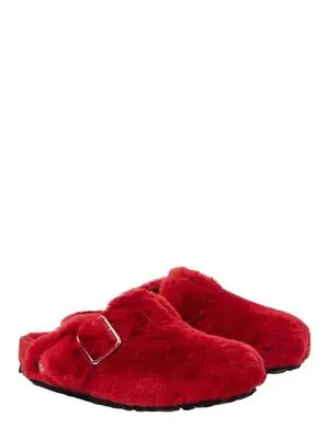 BIRKENSTOCK Birkenstock 1774 Shearling Boston Clogs Red