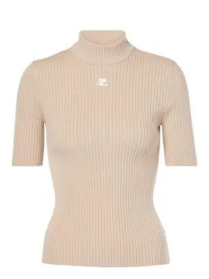COURREGES Reedition Ribbed-knit Top - Brown