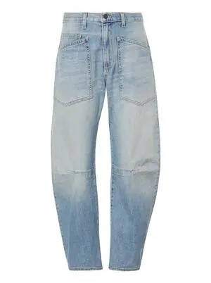 NILI LOTAN Nili Lotan Shon High-Rise Barrel-Leg Jeans In Summer Wash Blue