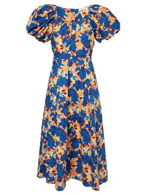Ulla Johnson Imara Floral Cotton Poplin Midi Dress - Multicoloured