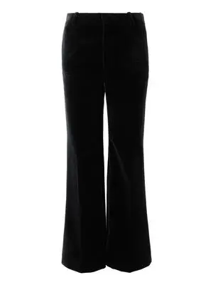 Chloé Chloé Cotton-Velvet Wide-Leg Trousers Blue