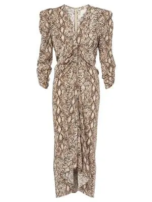 Isabel Marant Étoile Isabel Marant Albini Printed Silk-Blend Midi Dress Multicoloured