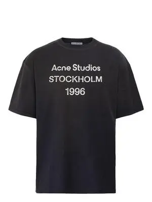 Acne Studios Logo-print Cotton-blend T-shirt - Black