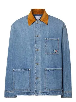 Bottega Veneta Suede-trimmed Padded Denim Jacket - Blue