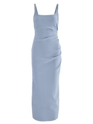 Bec & Bridge Karina Tuck Ruched Midi Dress - Light Blue