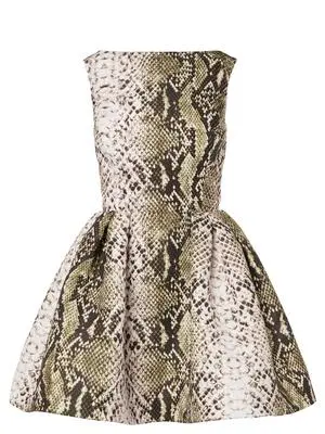 OSCAR DE LA RENTA Oscar De La Renta Snake-Print Faille Mini Dress