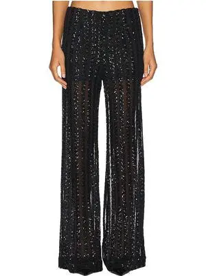SANS FAFF Striped Sequin Trousers In . Also - Black