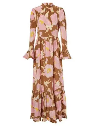 La DoubleJ Visconti Silk Crepe De Chine Maxi Dress - Multicoloured