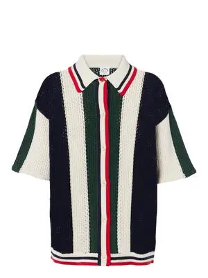 The Upside Reverie Chino Striped Open-knit Cotton Shirt - Multicoloured