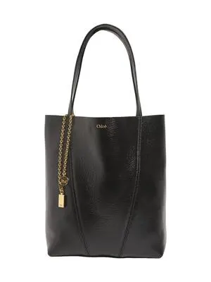 Chloé Medium Calfskin Spin Tote Bag Black