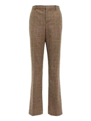 Loewe X Howl's Moving Castle Checked High-rise Wool Pants - Multicoloured
