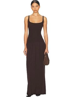 HELSA Maddison Maxi Knit Dress - Brown