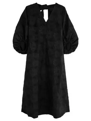 Stine Goya Floral-jacquard Terry Midi Dress - Black
