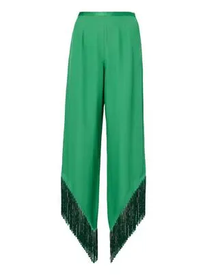 TALLER MARMO Taller Marmo Oaxaca Fringed Culottes Green