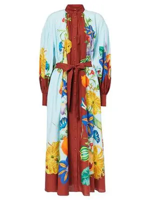 ALEMAIS Dahlia Cotton And Silk Shirt Dress - Multicoloured