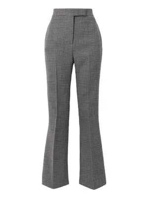 SALVATORE FERRAGAMO Ferragamo Houndstooth Wool-Tweed Flared Trousers