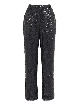 Lapointe Sequin Pleated Tapered Trousers - Blue
