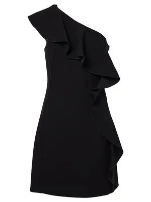 Max Mara Giacomo Ruffled Sable Mini Dress - Black